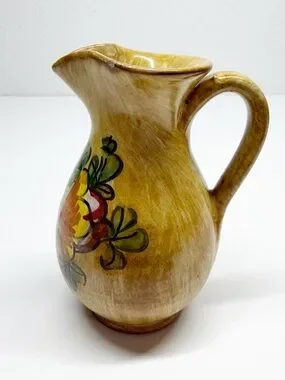 Accents | Vintage Italian Hand Painted Floral Art Pottery Mini Pitcher ...